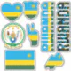 Amazing Rwanda Shapes National Symbols Sticker | Zazzle