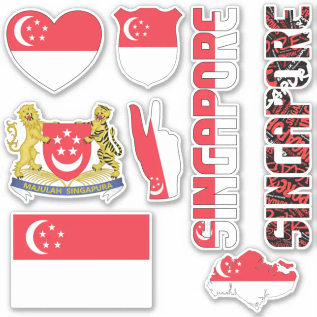Amazing Singapore Shapes National Symbols Sticker | Zazzle
