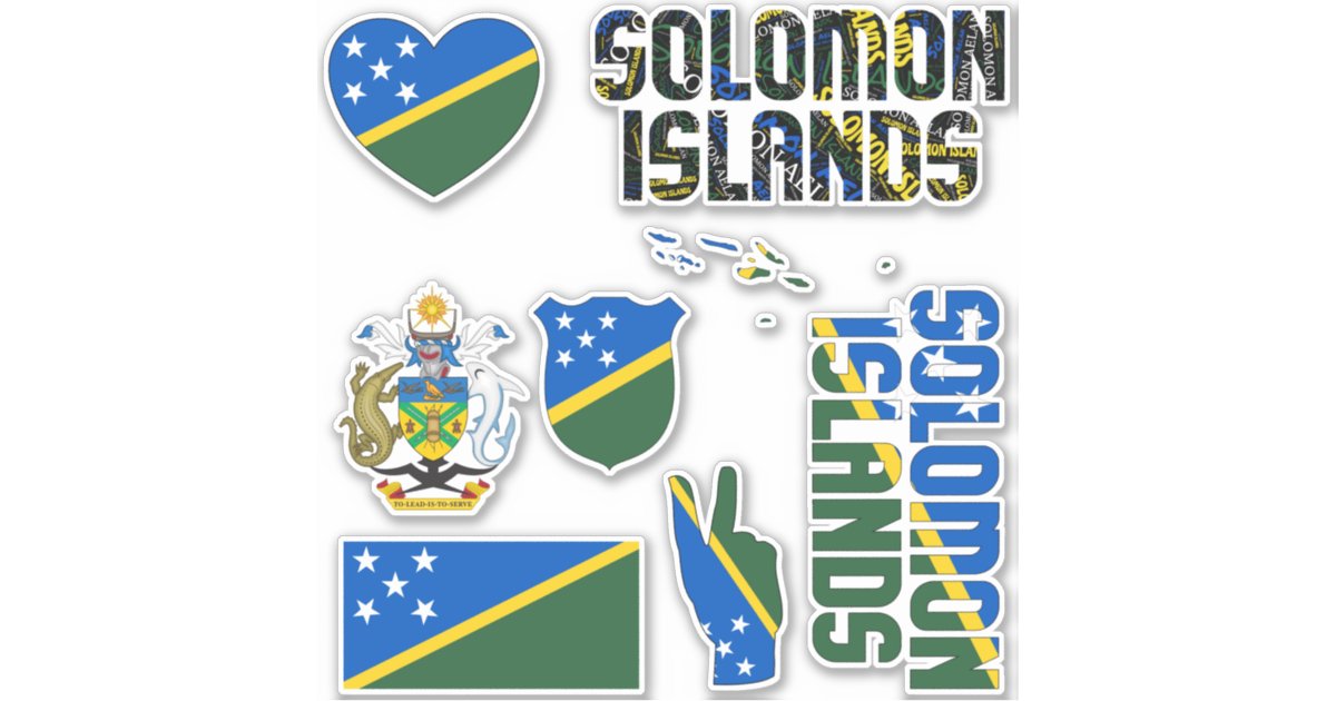 Amazing Solomon Islands Shapes National Symbols Sticker | Zazzle