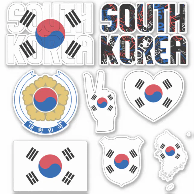 Amazing South Korea Shapes National Symbols Sticker | Zazzle