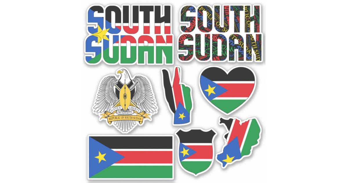 Amazing South Sudan Shapes National Symbols Sticker | Zazzle