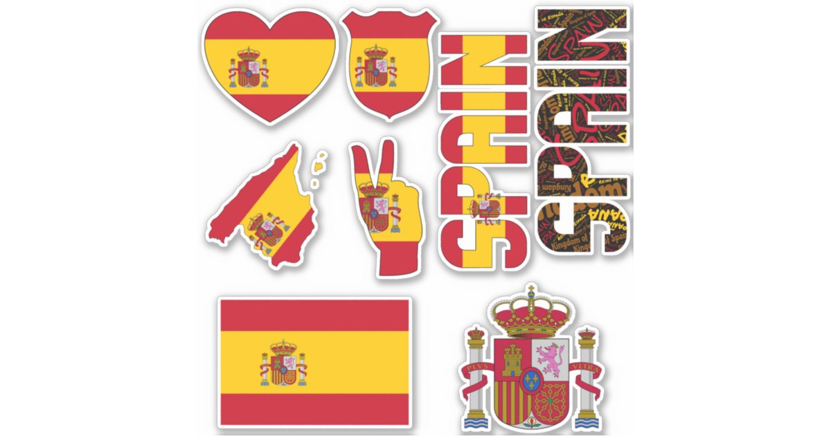 Amazing Spain Shapes National Symbols Sticker | Zazzle