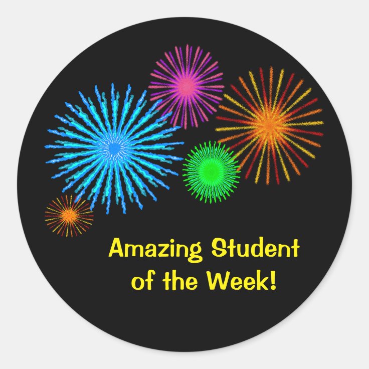 Amazing Student of the Week Classic Round Sticker | Zazzle
