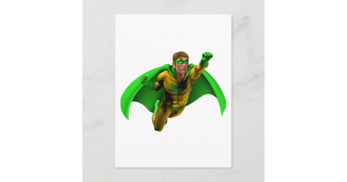 Amazing Superhero Illustration Postcard | Zazzle