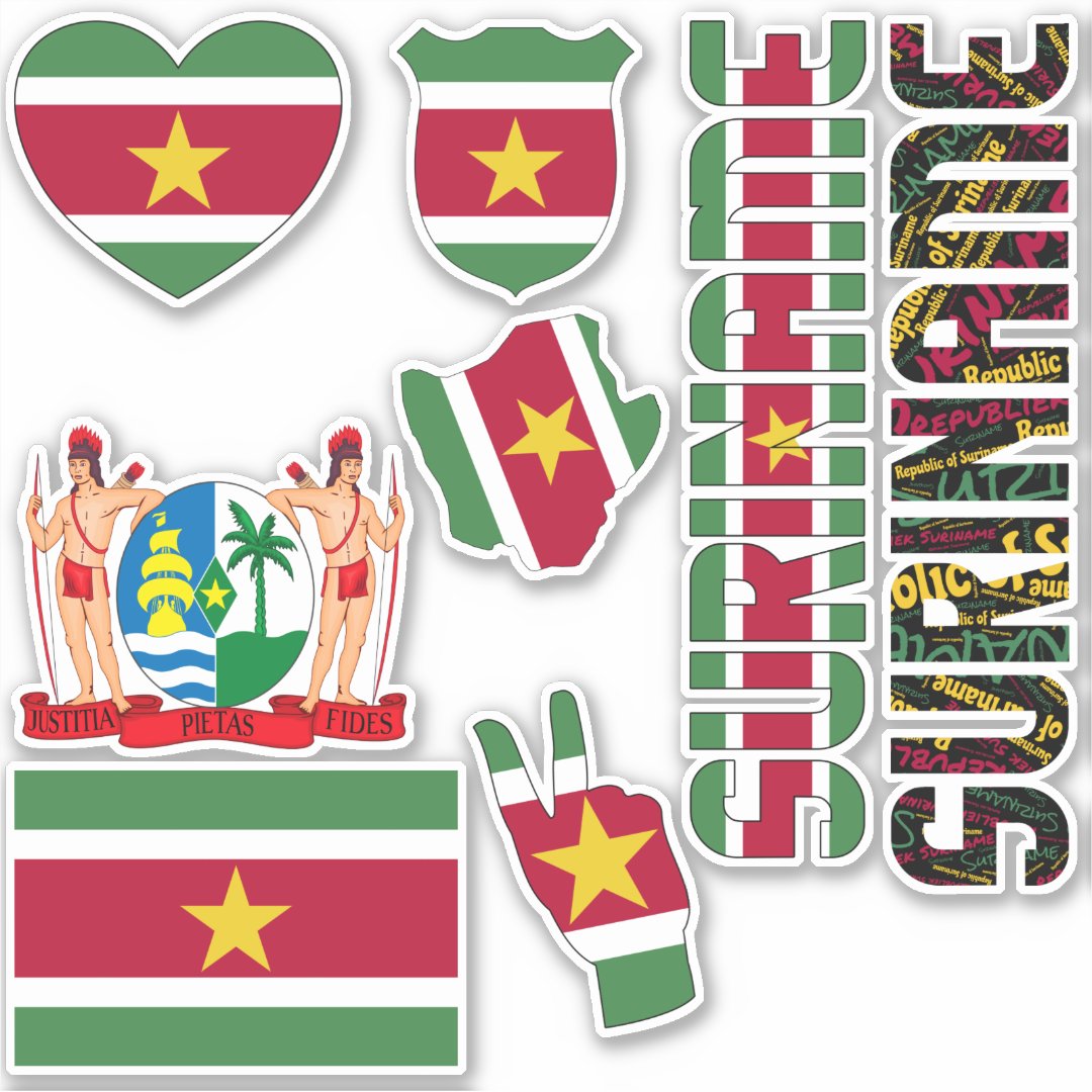 Amazing Suriname Shapes National Symbols Sticker | Zazzle