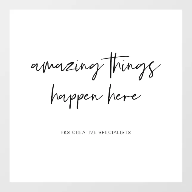 Amazing Things Happen Here Motivational Black Text Wall Decal | Zazzle