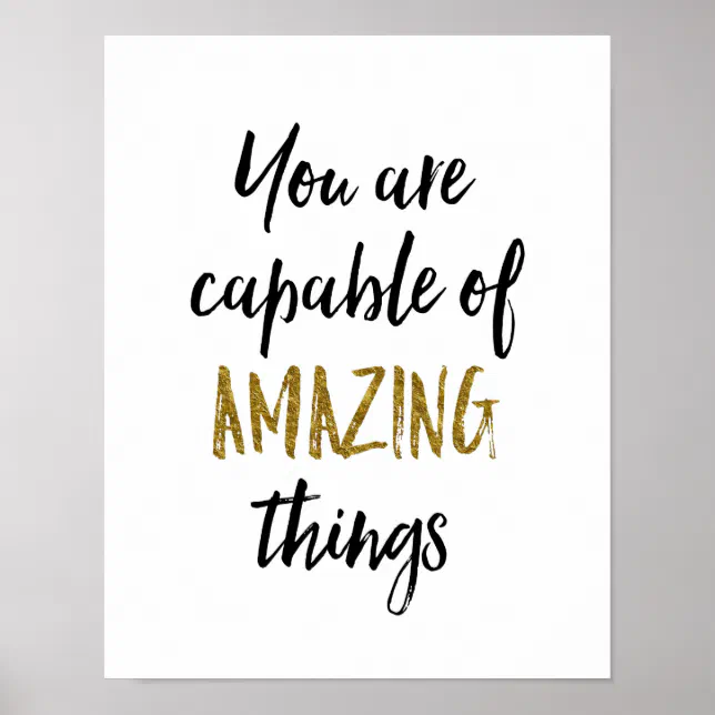 Amazing Things Motivational Quote Poster | Zazzle