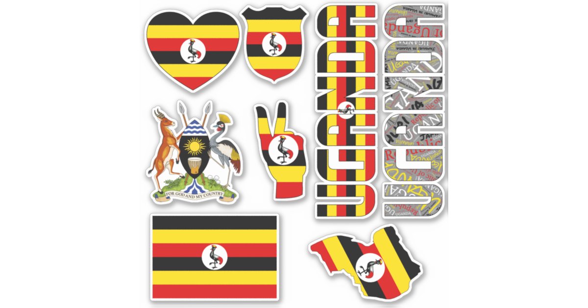 Amazing Uganda Shapes National Symbols Sticker | Zazzle