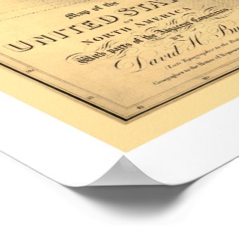 Amazing US America Map 1839 Poster | Zazzle