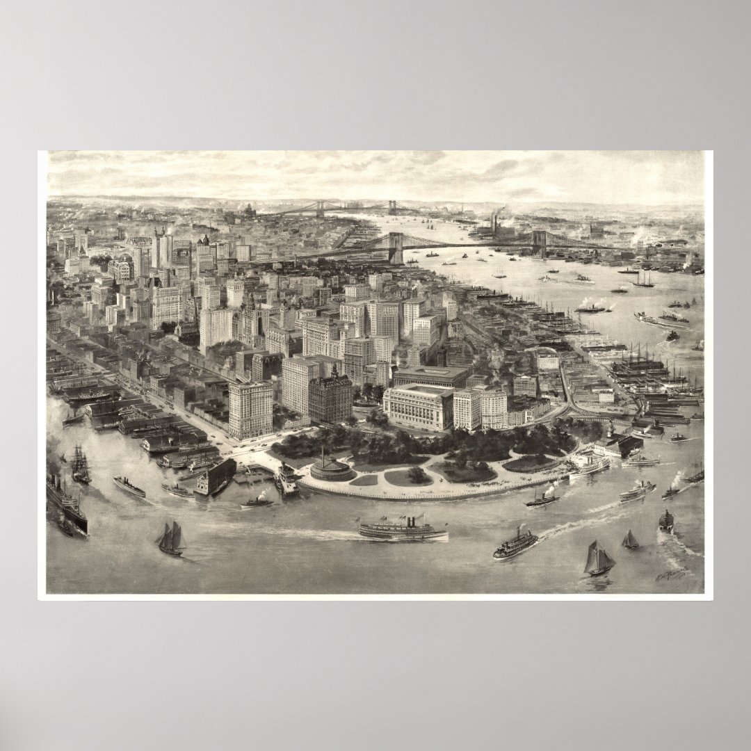 Amazing View of New York City in 1905 Poster | Zazzle