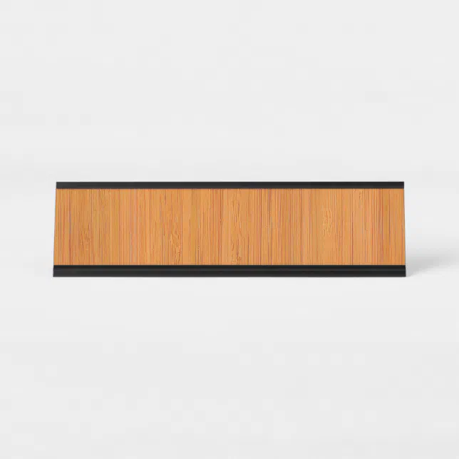 Amber Bamboo Wood Grain Look Desk Name Plate | Zazzle
