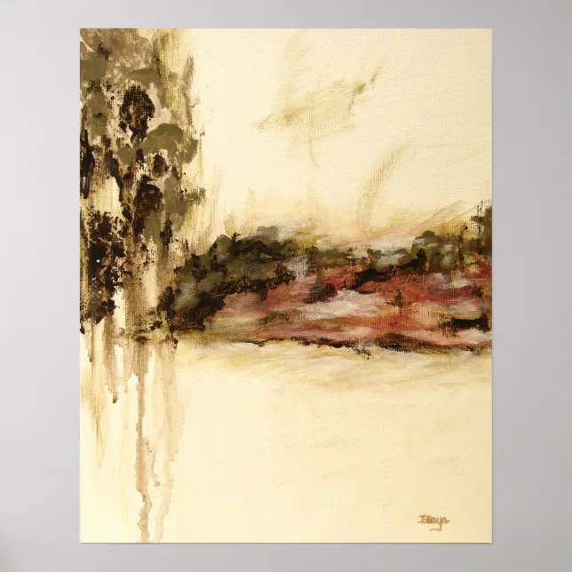 Ambiguous, Abstract Landscape Art Drips Painting Poster | Zazzle