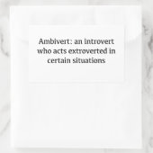 Ambivert Definition Rectangular Sticker | Zazzle