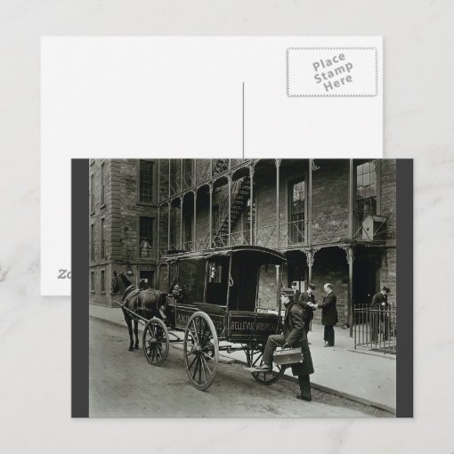 Ambulance Bellevue Hospital, New York City 1895 Postcard | Zazzle