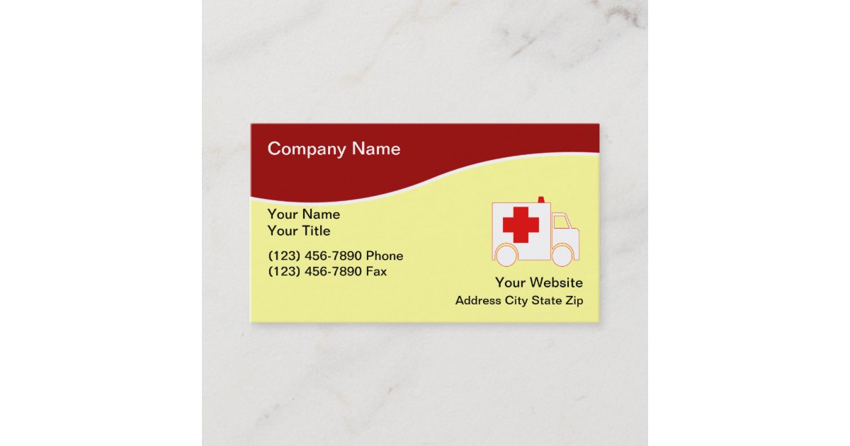Ambulance Service Business Cards | Zazzle.com