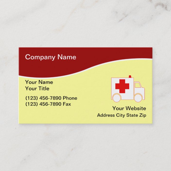 Ambulance Service Business Cards | Zazzle.com
