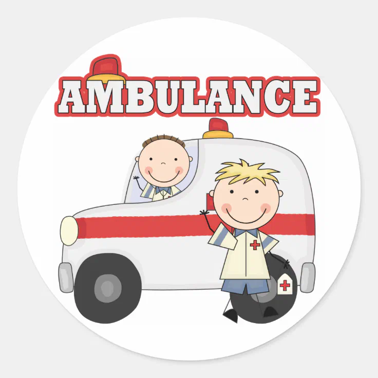 Ambulance T-shirts and Gifts Classic Round Sticker | Zazzle
