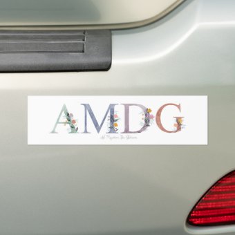 AMDG Catholic Bumper Sticker | Zazzle