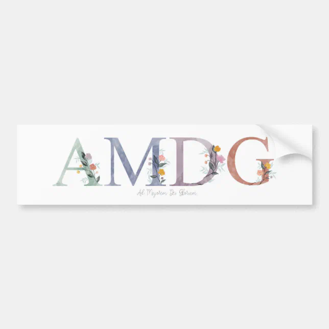 AMDG Catholic Bumper Sticker | Zazzle