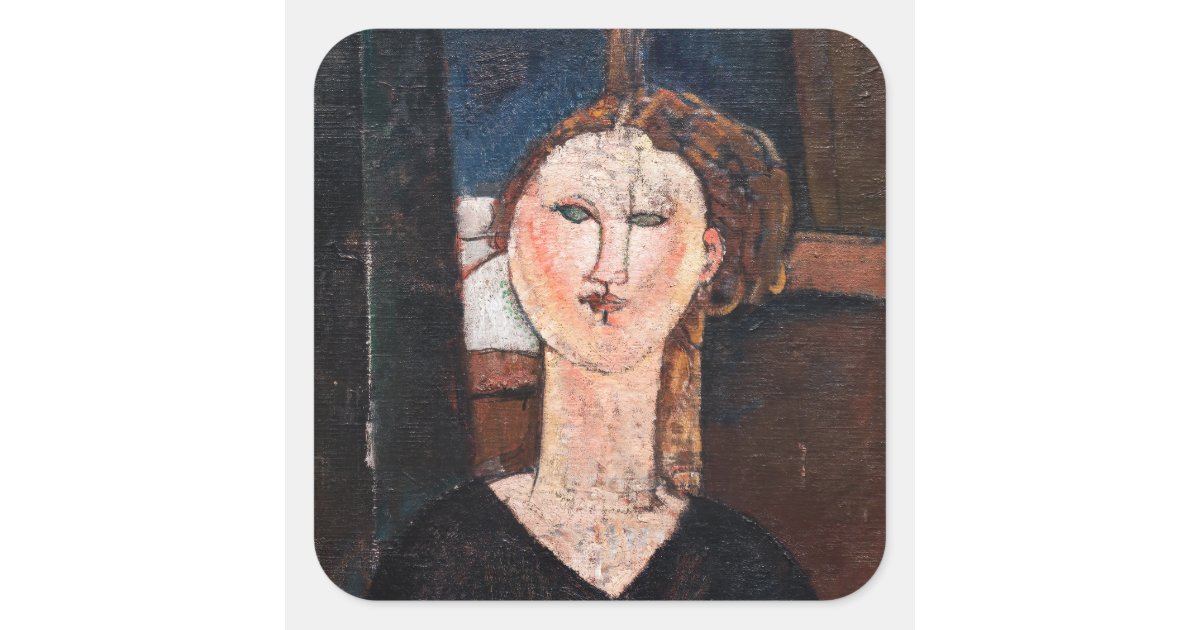 Amedeo Modigliani - Antonia Square Sticker | Zazzle