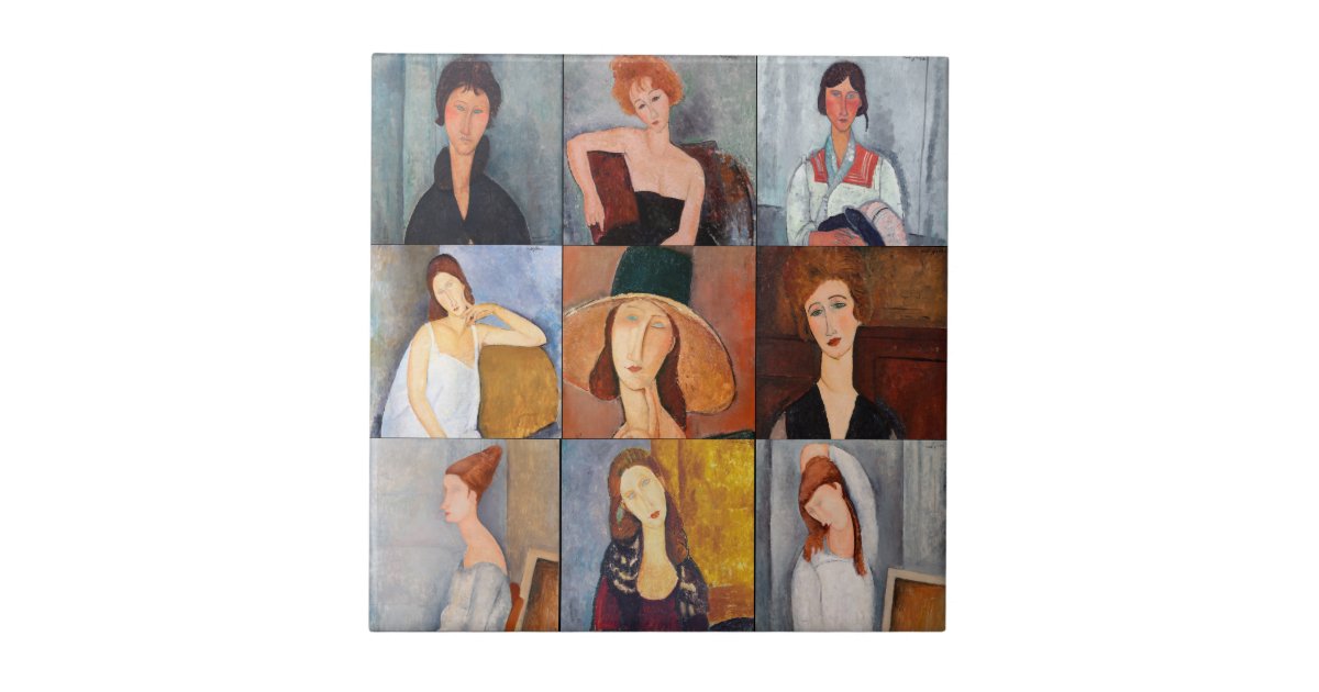 Amedeo Modigliani - Masterpieces Collage Ceramic Tile | Zazzle