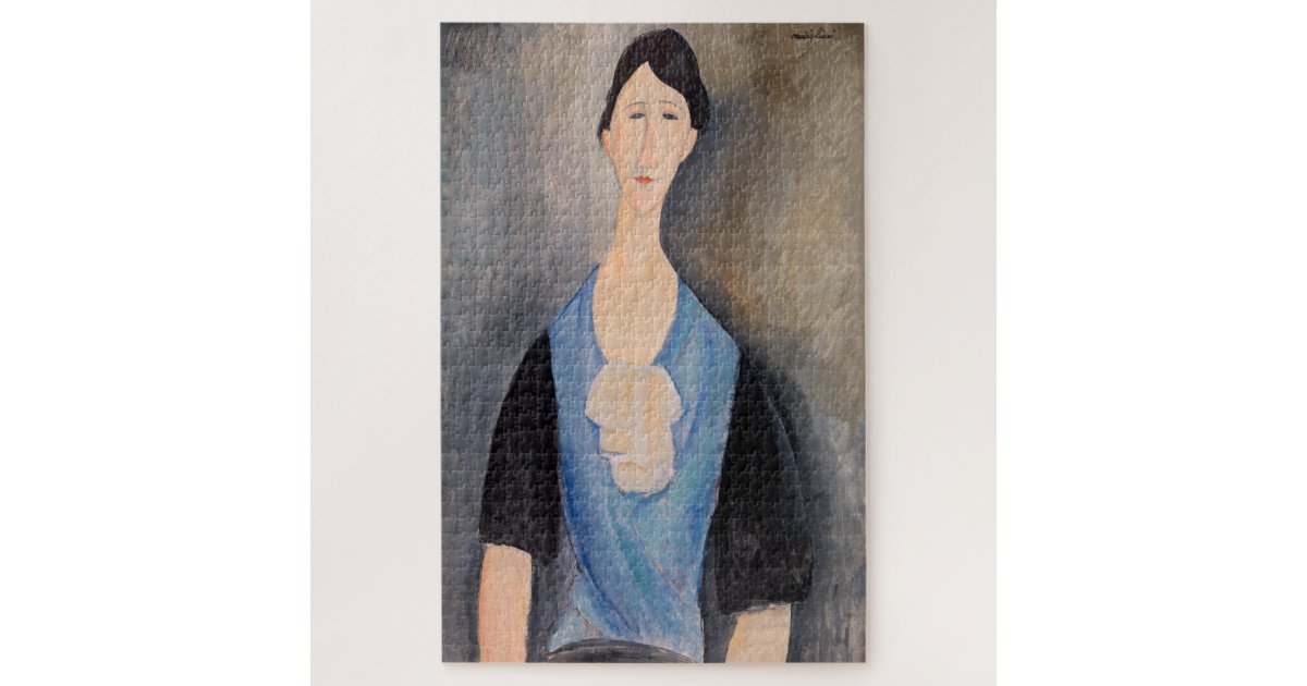 Amedeo Modigliani - Young Woman in Blue Jigsaw Puzzle | Zazzle