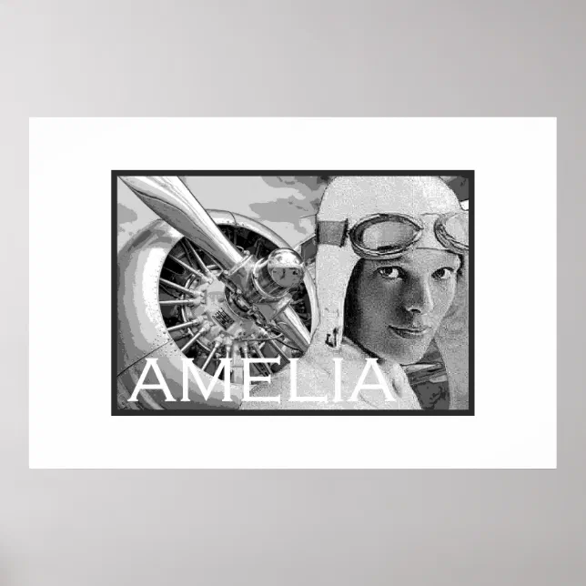 Amelia Earhart and her Electra Propeller Poster | Zazzle