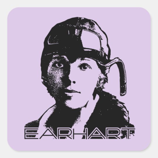 Amelia Earhart Square Sticker | Zazzle.com