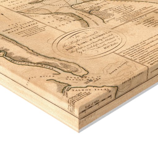Amelia Island, Florida 1770 map Canvas Print | Zazzle
