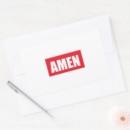 Amen Rectangular Sticker | Zazzle
