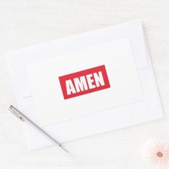 Amen Rectangular Sticker | Zazzle