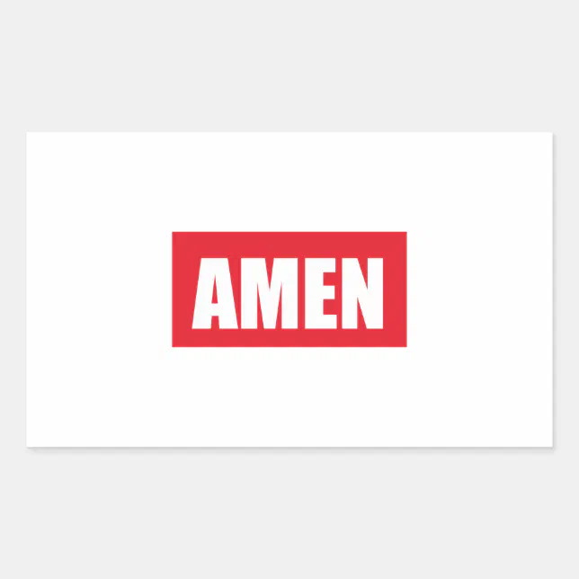 Amen Rectangular Sticker | Zazzle