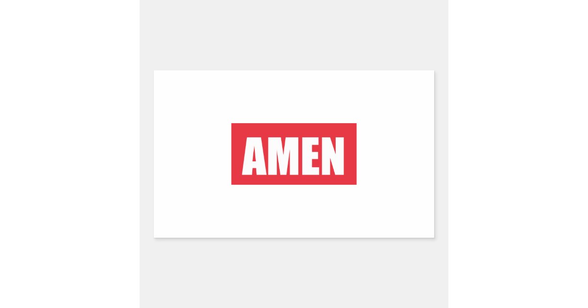 Amen Rectangular Sticker | Zazzle