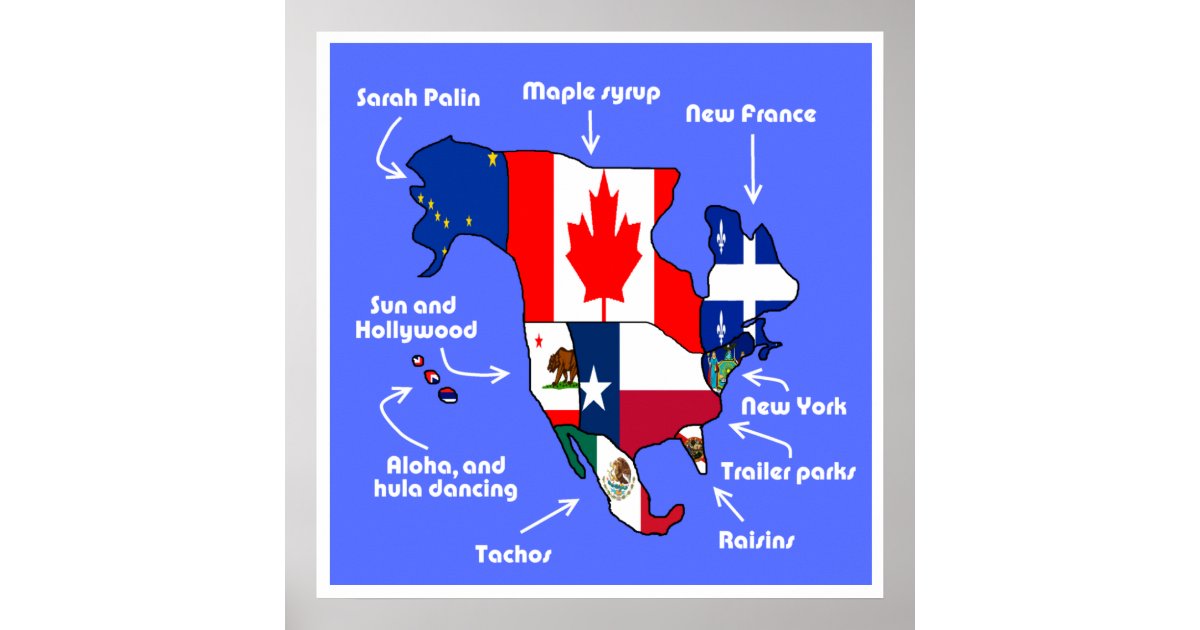 America according to europeans poster | Zazzle