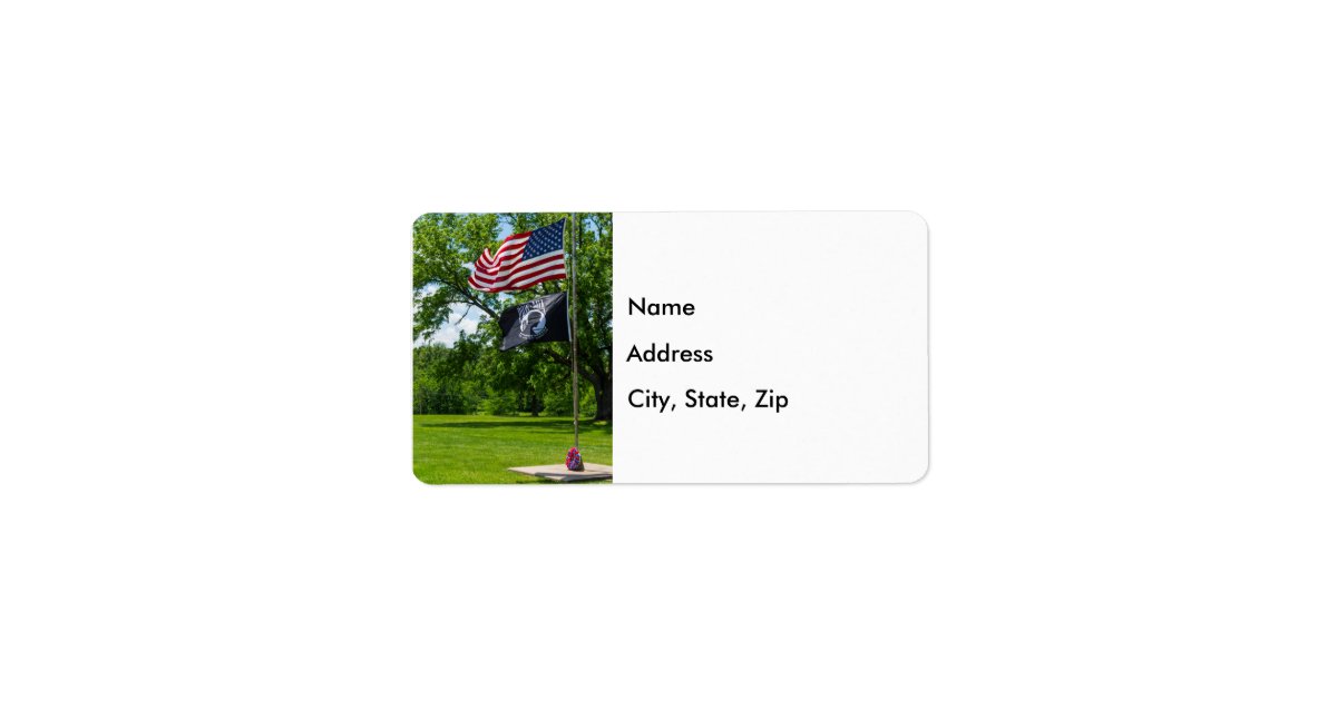 America And POW Flaggs Label | Zazzle