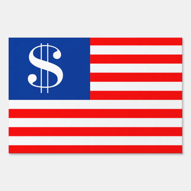 america country dollar symbol flag united states u yard sign | Zazzle