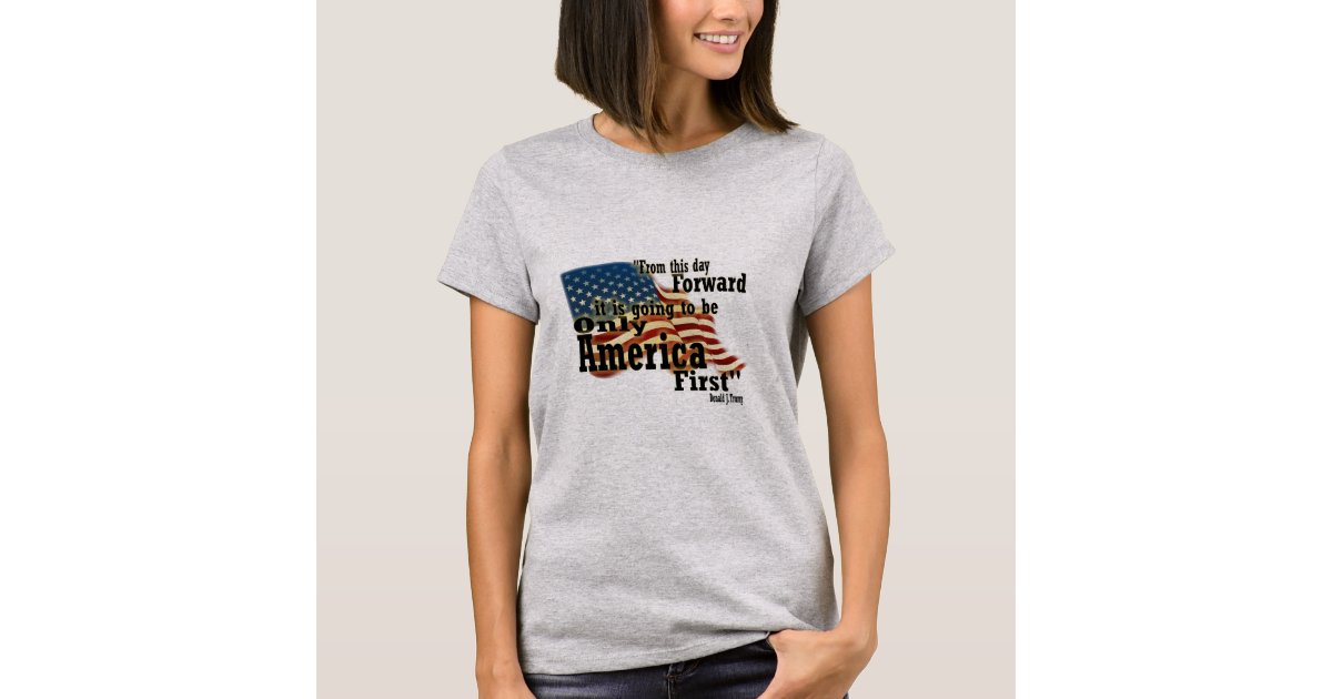 America First Patriotic Vintage Flag T-Shirt | Zazzle