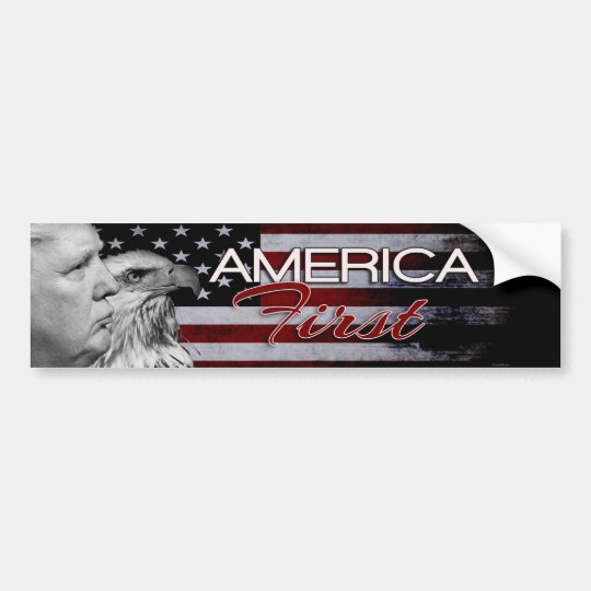 AMERICA FIRST SLOGAN EAGLE ONE BUMPER STICKER | Zazzle.com
