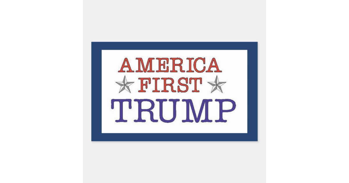 America First Trump Rectangular Sticker | Zazzle