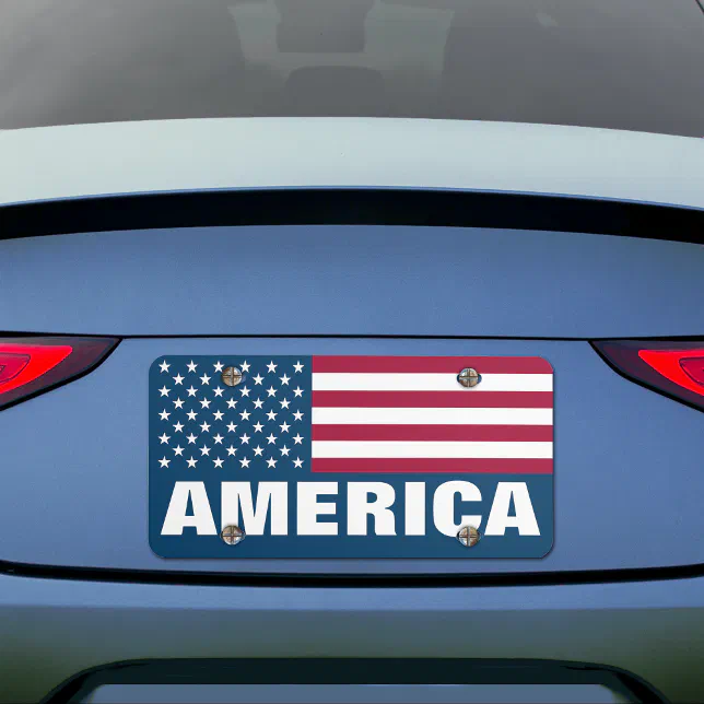 America Flag of the USA Custom License Plate | Zazzle
