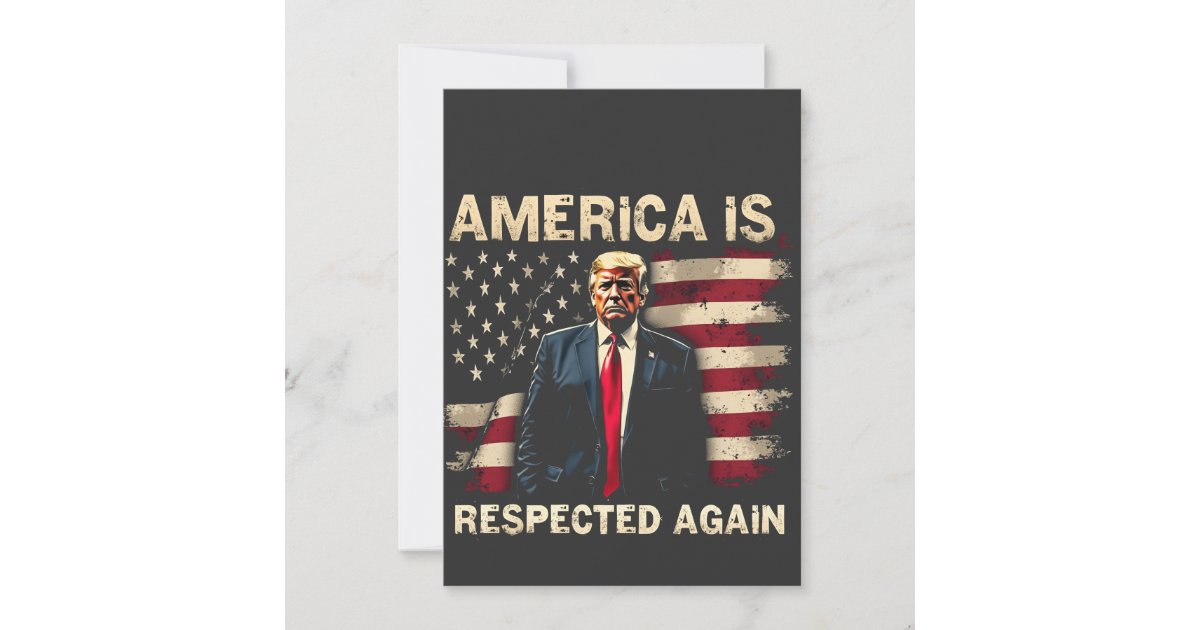 America is Respected Again Trump USA 4Th Of July Thank You Card | Zazzle