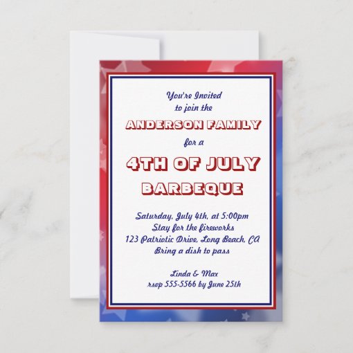 America Patriotic Event Occasion Custom Invitation | Zazzle