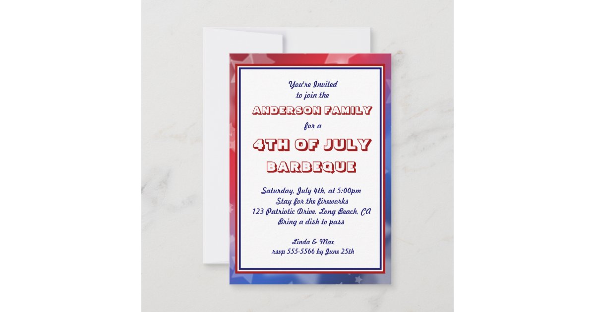America Patriotic Event Occasion Custom Invitation | Zazzle