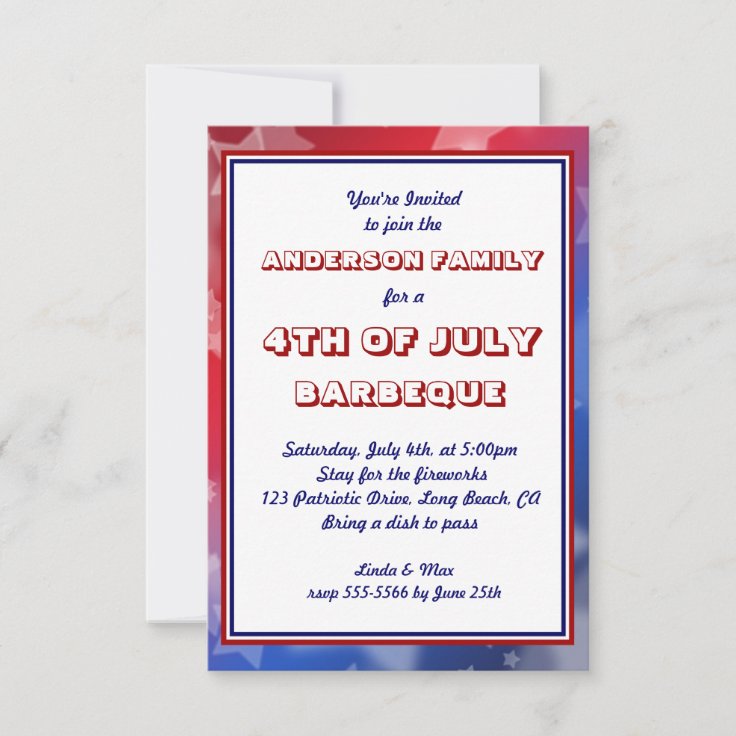 America Patriotic Event Occasion Custom Invitation | Zazzle