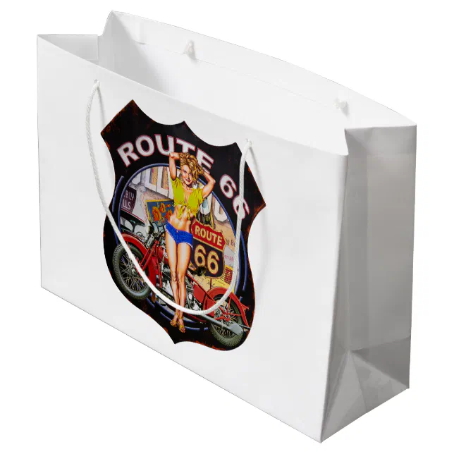 America route 66 with a motorcycle large gift bag | Zazzle
