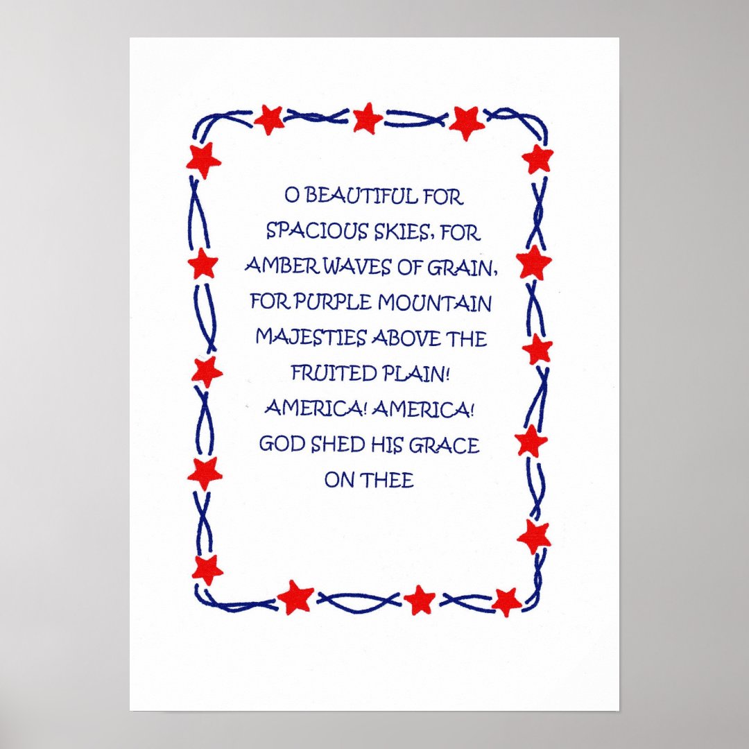 America the Beautiful Poster | Zazzle