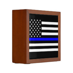 America Thin Blue Line Symbol Desk Organizer | Zazzle