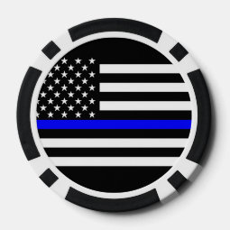 America Thin Blue Line Symbol Poker Chips | Zazzle