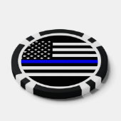 America Thin Blue Line Symbol Poker Chips | Zazzle