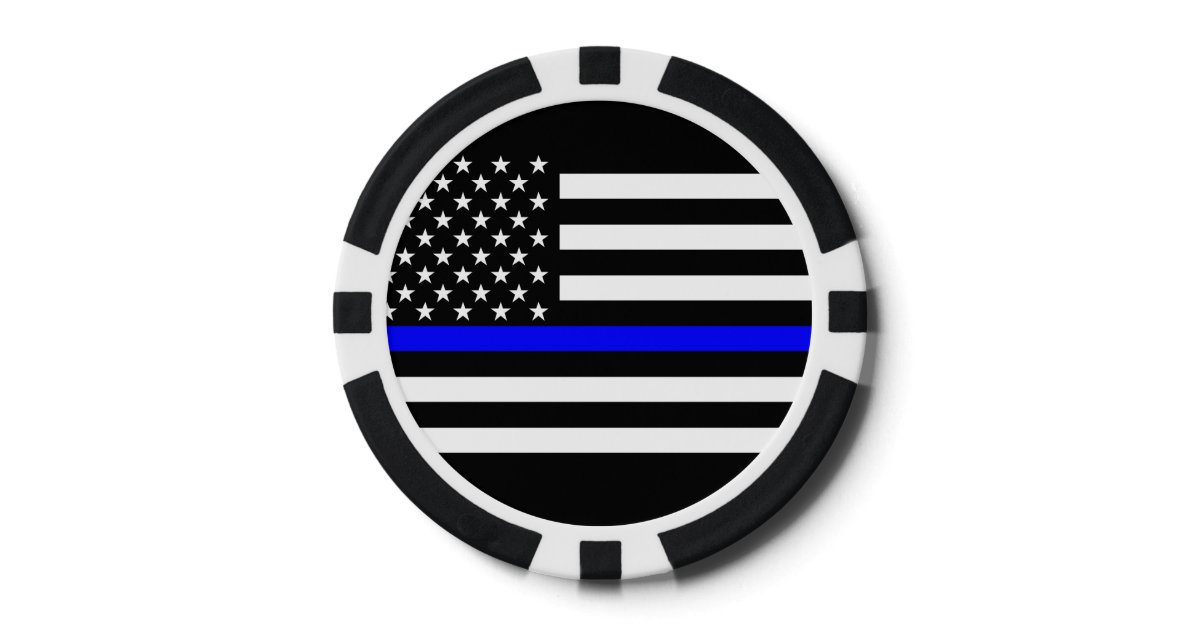 America Thin Blue Line Symbol Poker Chips | Zazzle.com